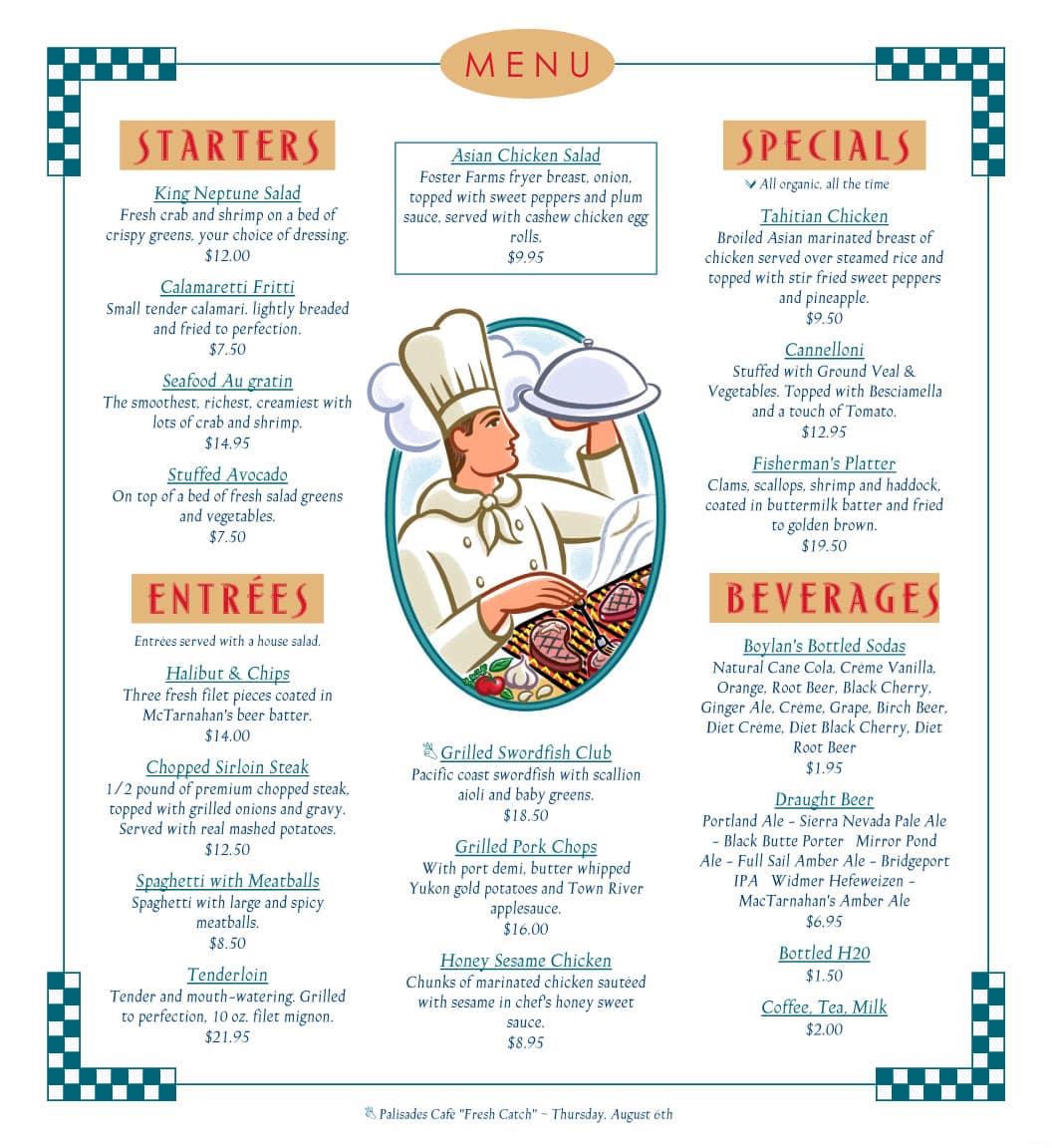 Restaurant Menu Design - MPR Designs